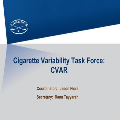 Cvar 119-cxp tobacco-product-analysis-tech-summit-2016-part1-cvar-tf | PPT