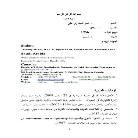 Cv arabic omer 2020 | PDF