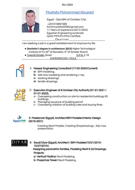 MEP BIM ENGINEER -RAMY ZIDAN -PORTFOLIO | DOCX | Civil Engineering ...