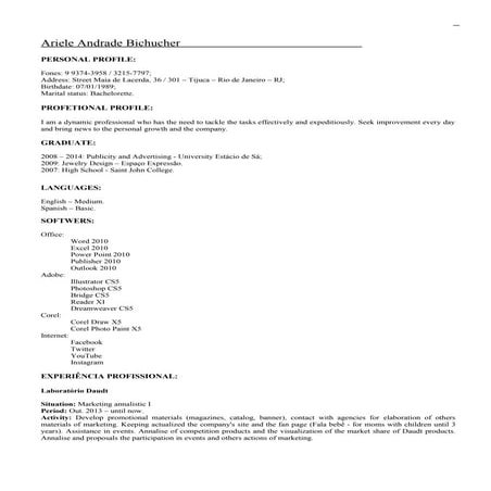 Cv ariele andrade bichucher english | DOC