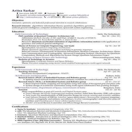 CV Aritra 08-2020 | PDF