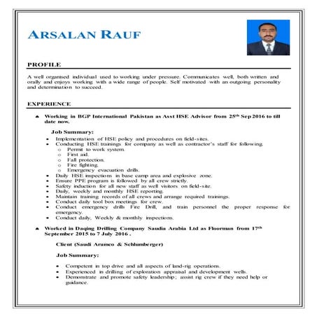 Cv arsalan rauf | DOCX