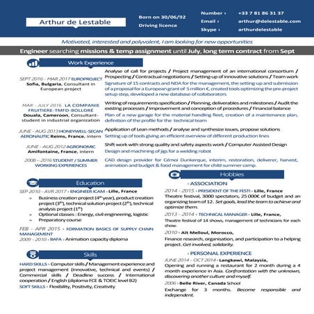 CV ArthurdeLestable En | PDF
