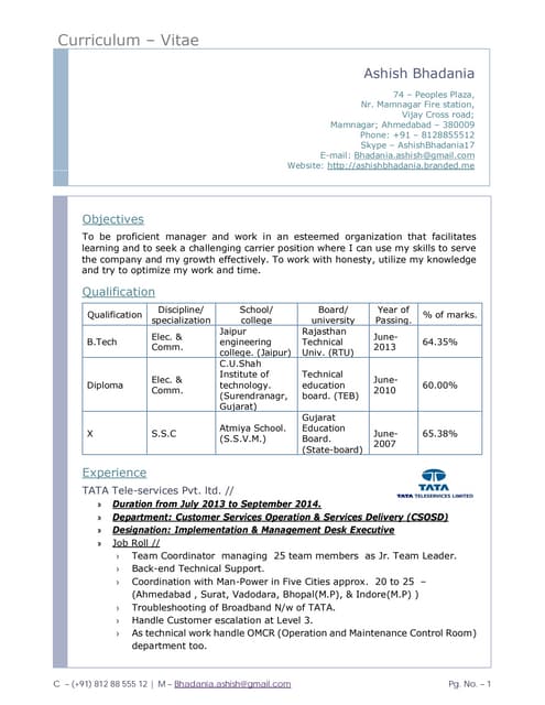 Smart CV making sample (Industrial Engineer) | DOCX | Business ...