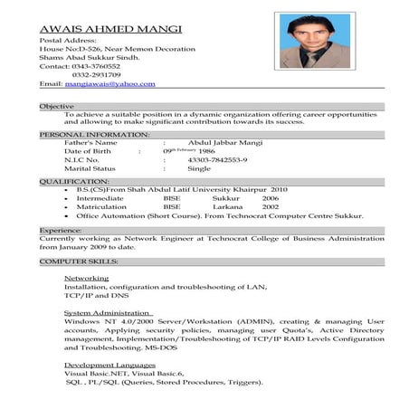 Cv awais | PDF