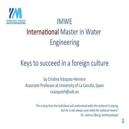 Cross cultural training for international engineers, ingenieros por el ...