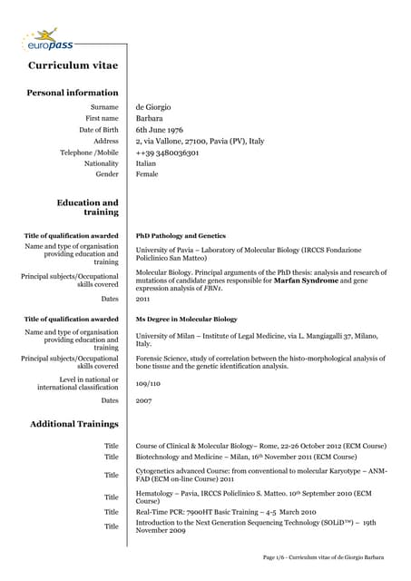 Barbara De Giorgio presentations