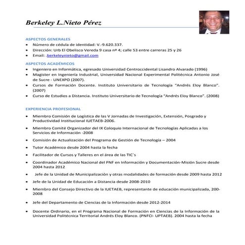 Cv berkeley nieto | PDF