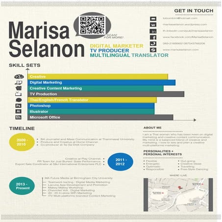 Marisa Selanon | Info graphic CV | PDF | Business | Business and Finance