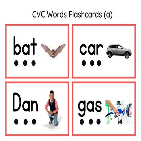 CVC a Flashcards.pdf- Printable and can be used for Teachin in Primary ...
