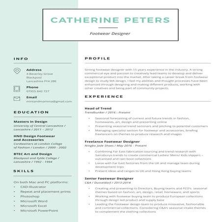 Cv catherine peters | PDF
