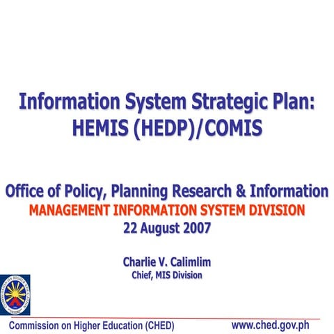 CHED Information System Strategic Plan (ISSP) | PDF