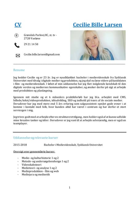 Cv cecilie | DOCX