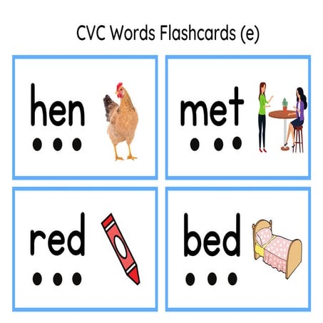 CVC e Flashcards for struggling readers. | PDF