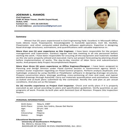 CV_CIVIL ENGINEER_JOEMAR | PDF