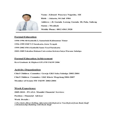 CV on English Edward Prasetyo | DOCX