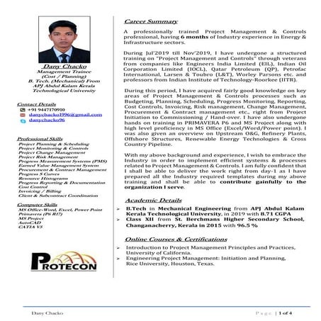 CV_Dany Chacko | PDF