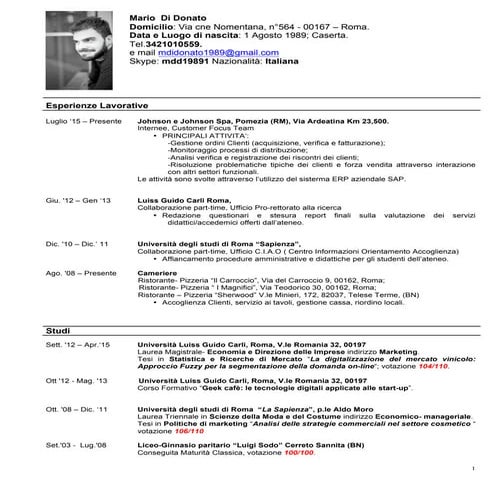 Cv di donato_mario | PDF