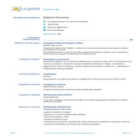 Cvdomenicabalsamo17 | PDF