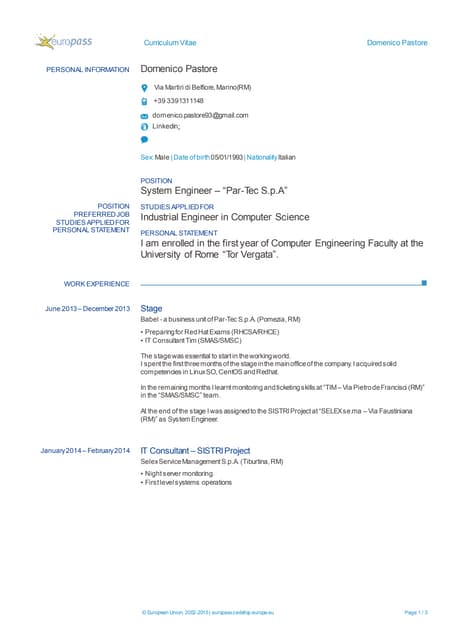 Curriculum_vitae_Daniel_Ortiz_en_Apr16 | PDF | Programming Languages | Computing