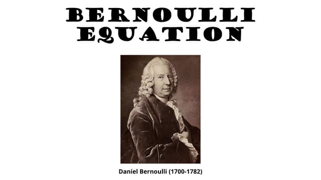 Fluid Dynamics (Continuity Equation - Bernoulli Equation - head loss ...