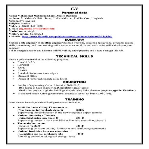 Mohammed Shams CV | PDF