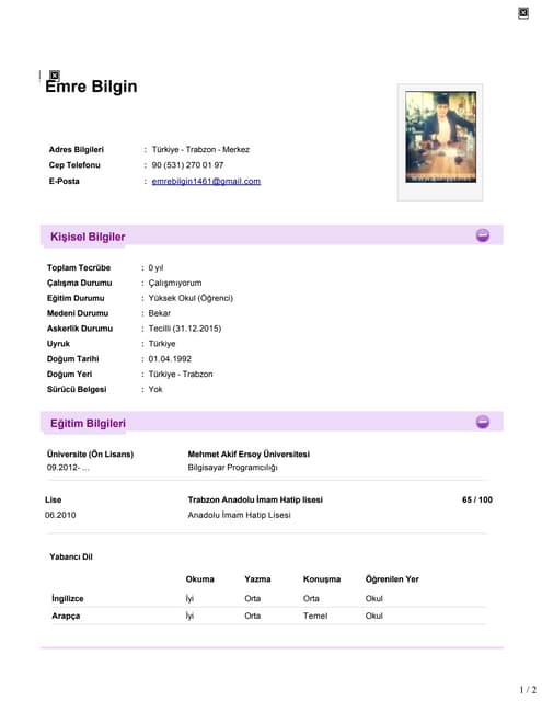 Cv emre atmaca | PDF