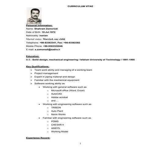Resume English allahyari | DOC