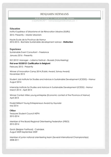 Simon Boury [Curriculum Vitae] | PDF