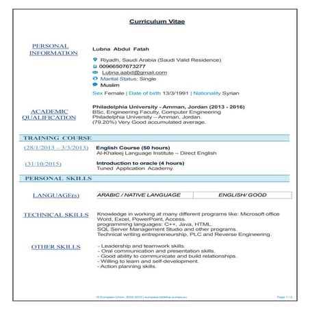Nour cv | PDF