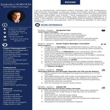 Magyar önéletrajz | PDF