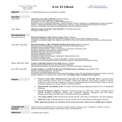 Eric El Obeid\'s Resume | PDF
