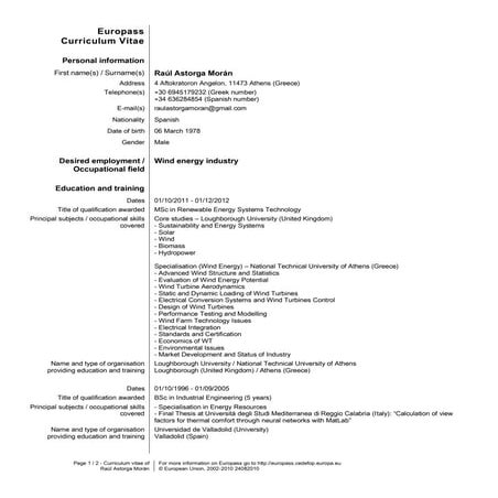 Cv Europass | PDF