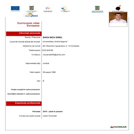 Cv europass sava | PDF
