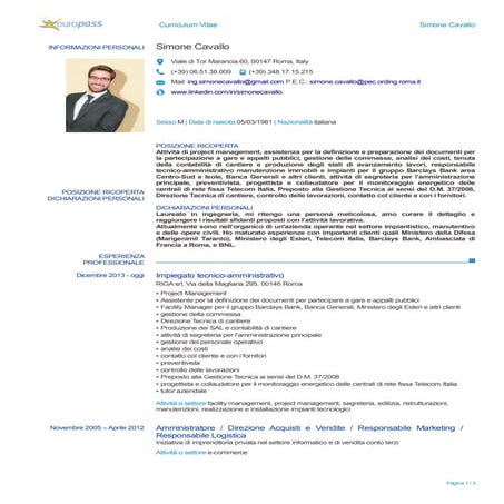 Cv europeo ita_cavallo | PDF