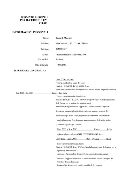 C.v. dario rizzo english version | PDF