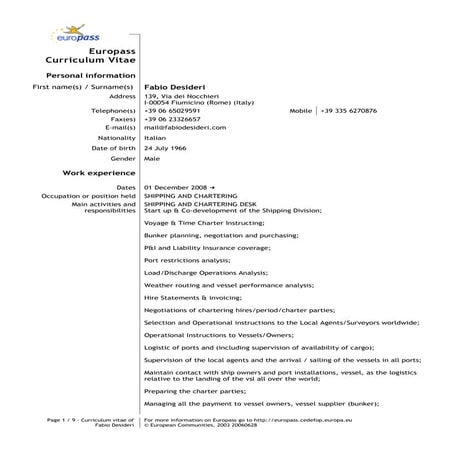 Cv Fabio Desideri | PDF
