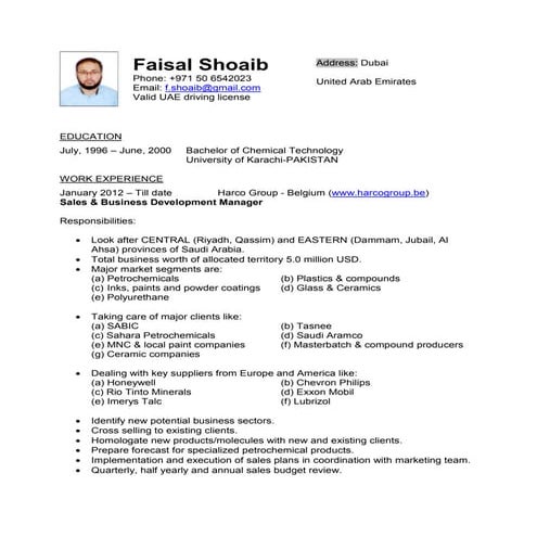 Cv faisal shoaib | PDF