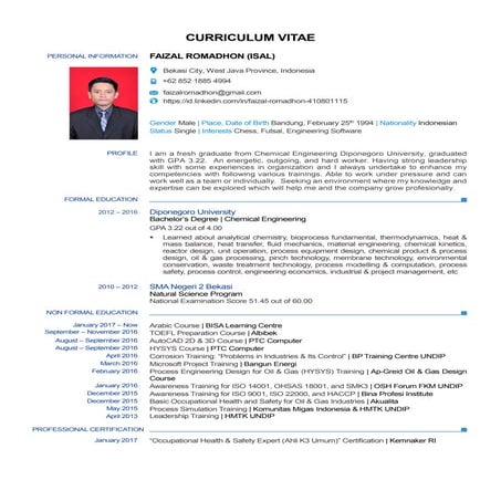 CV_Faizal Romadhon | PDF
