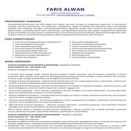 Curriculum Vitae Updated FOA 2025 DXB v1 | PDF