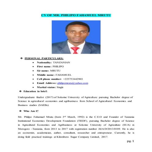 Cv for mrutu | DOCX