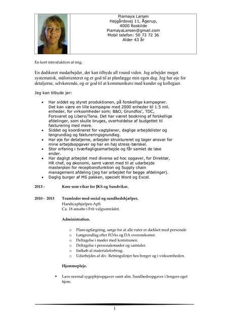 CCA CV nyeste_1 | PDF