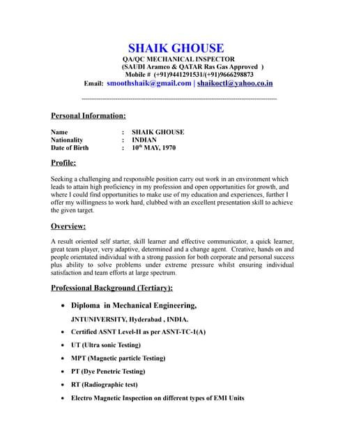 QAQC MEP HVAC INSPECTOR | DOCX
