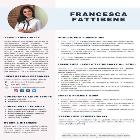 CV Francesca Fattibene | PDF
