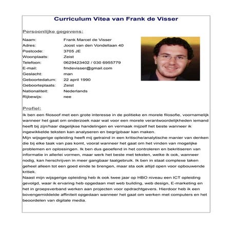 Cv frank marcel de visser | PDF