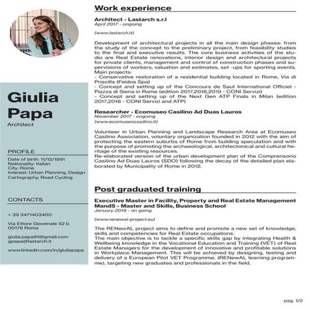 Cv giulia papa 2019 | PDF