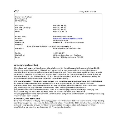 Cv hans von axelson 11 12-28 | PDF