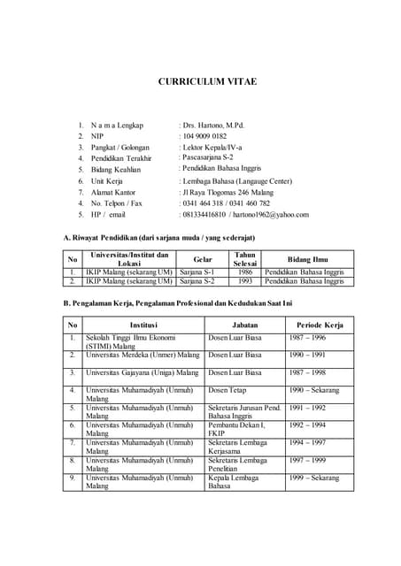 DAFTAR RIWAYAT HIDUP | DOCX