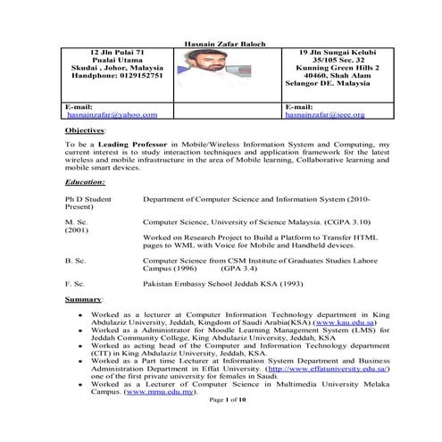 Cv hasnain acad12 | PDF | Education industry | Industries