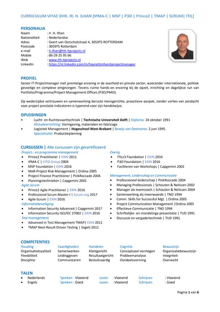 Cv one page fred kamphues 2012 | PPTX